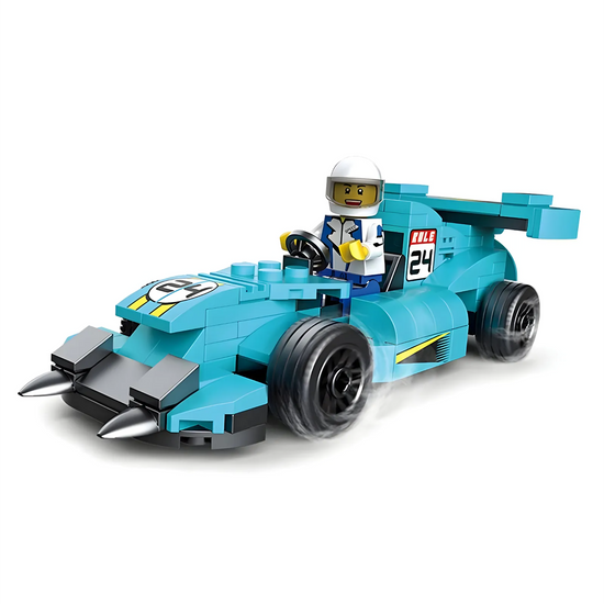 Blue Ghost Race Car 10-in-1 Building Blocks – 201+ Pcs DIY Set – Giftoo