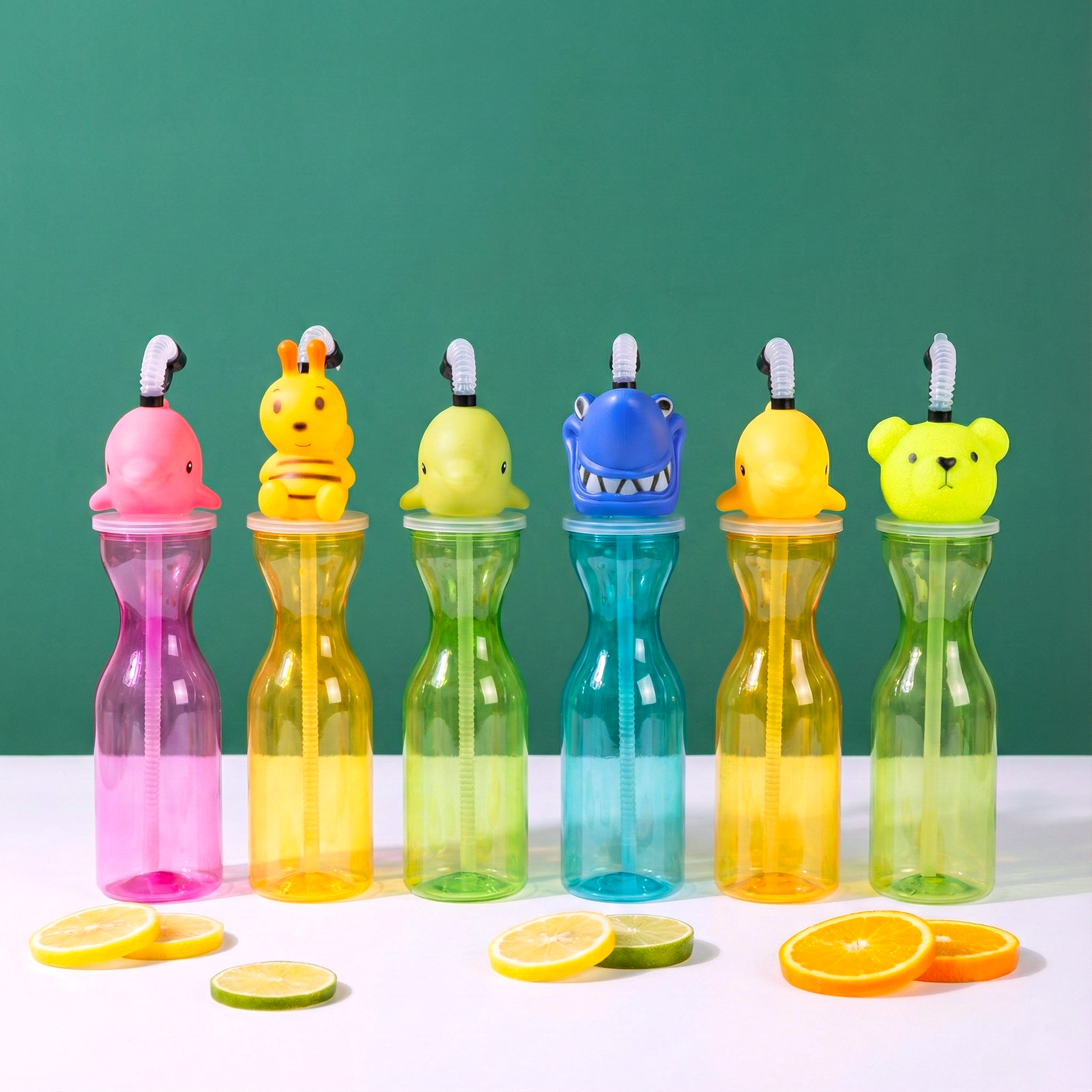Cartoon Animal Sipper Bottle with Flexible Straw – Giftoo