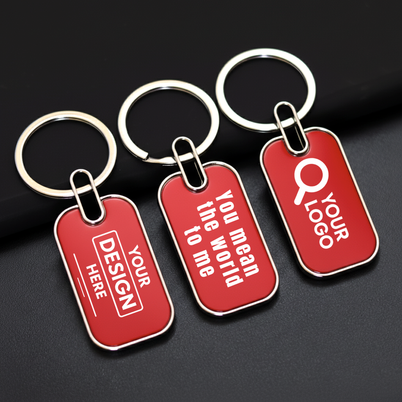 Personalized Metal Keychains Round - Red – Giftoo