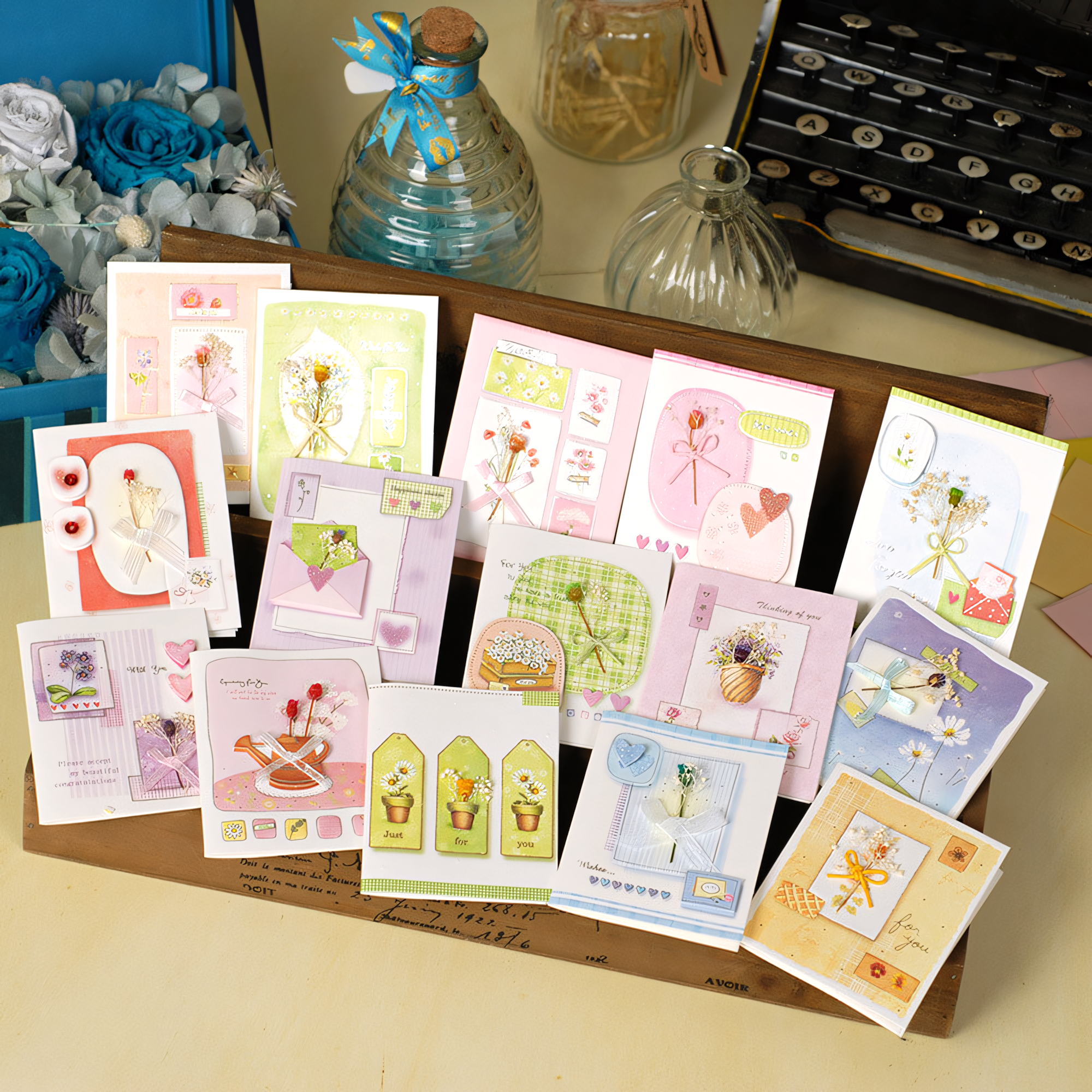 Envelope Handmade Floral Thank You, Birthday, Blessing Cards – Giftoo