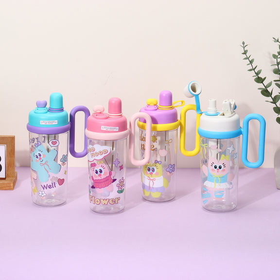 Vibrant 860ml Kids' Cartoon Sipper Bottles - Fun & Durable – Giftoo