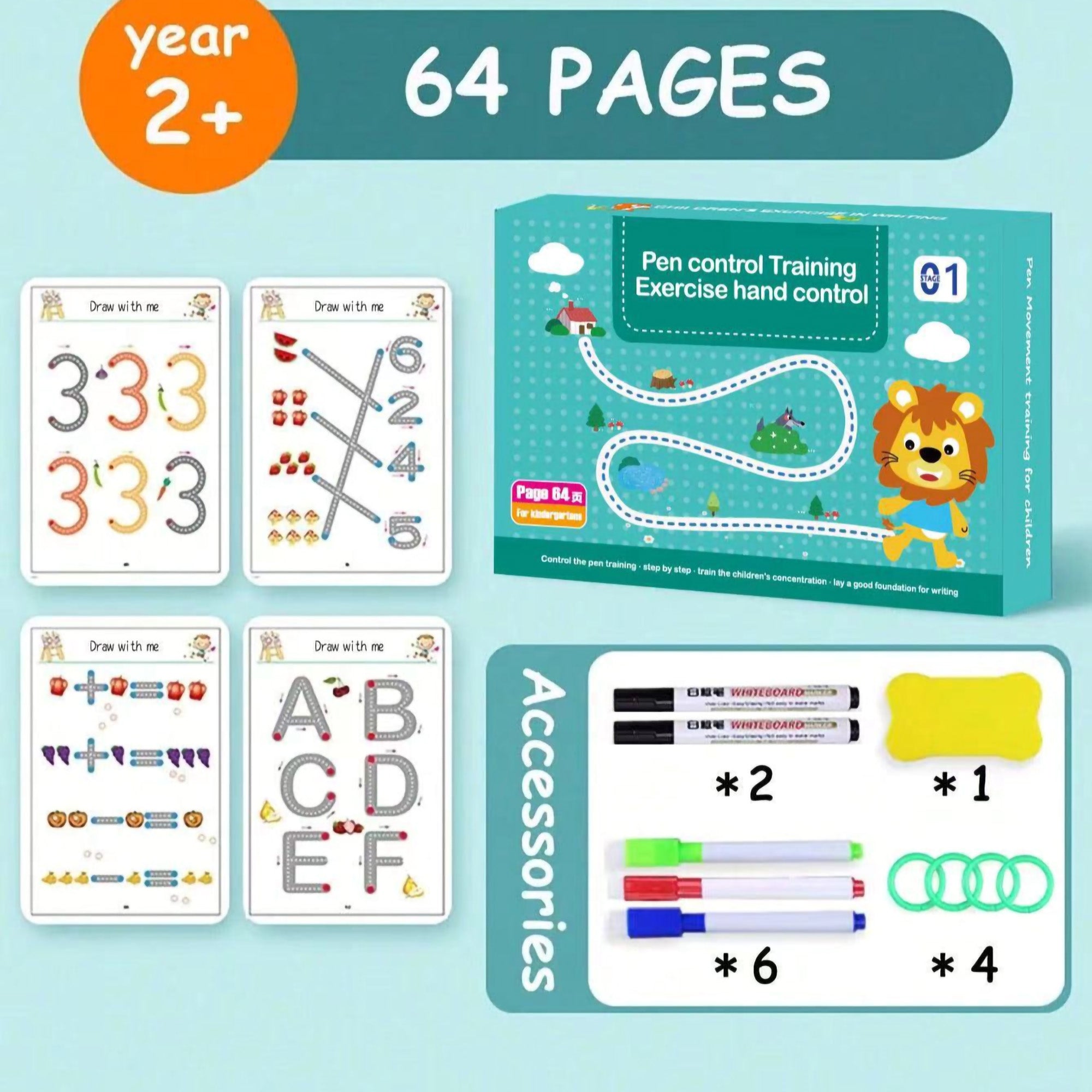 Reusable 64-Page Erasable Pen Control Training Kit – Giftoo